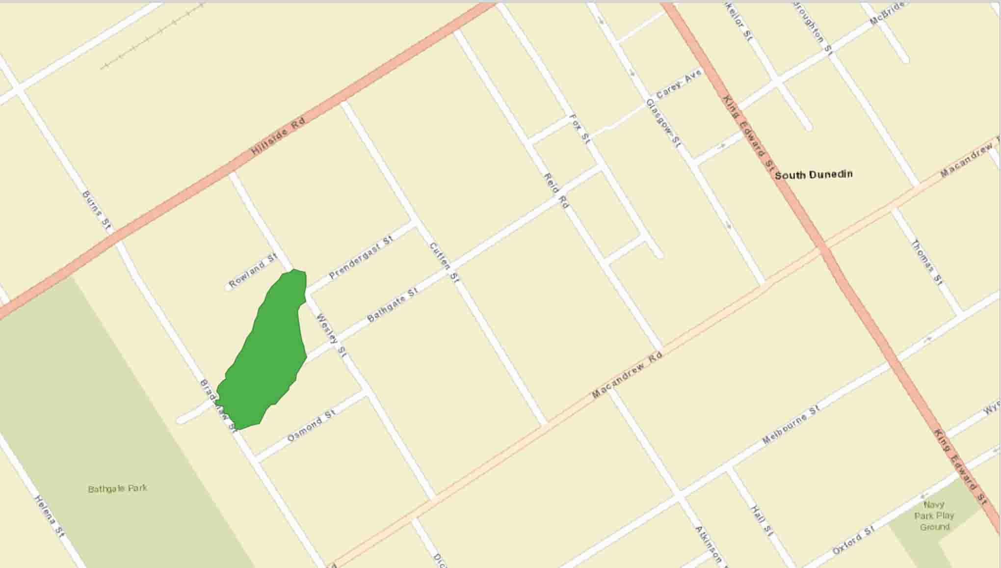 South Dunedin Bush on ESRI street map – MikePole